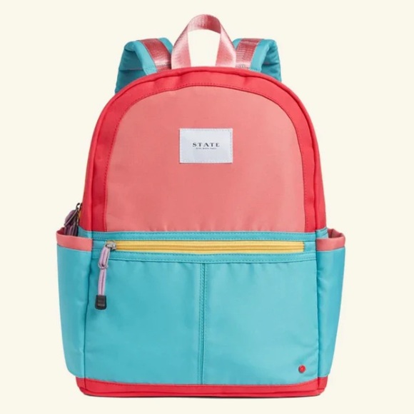 STATE | Accessories | Nwt State Bags Kane Kids Backpack Pink Blue ...